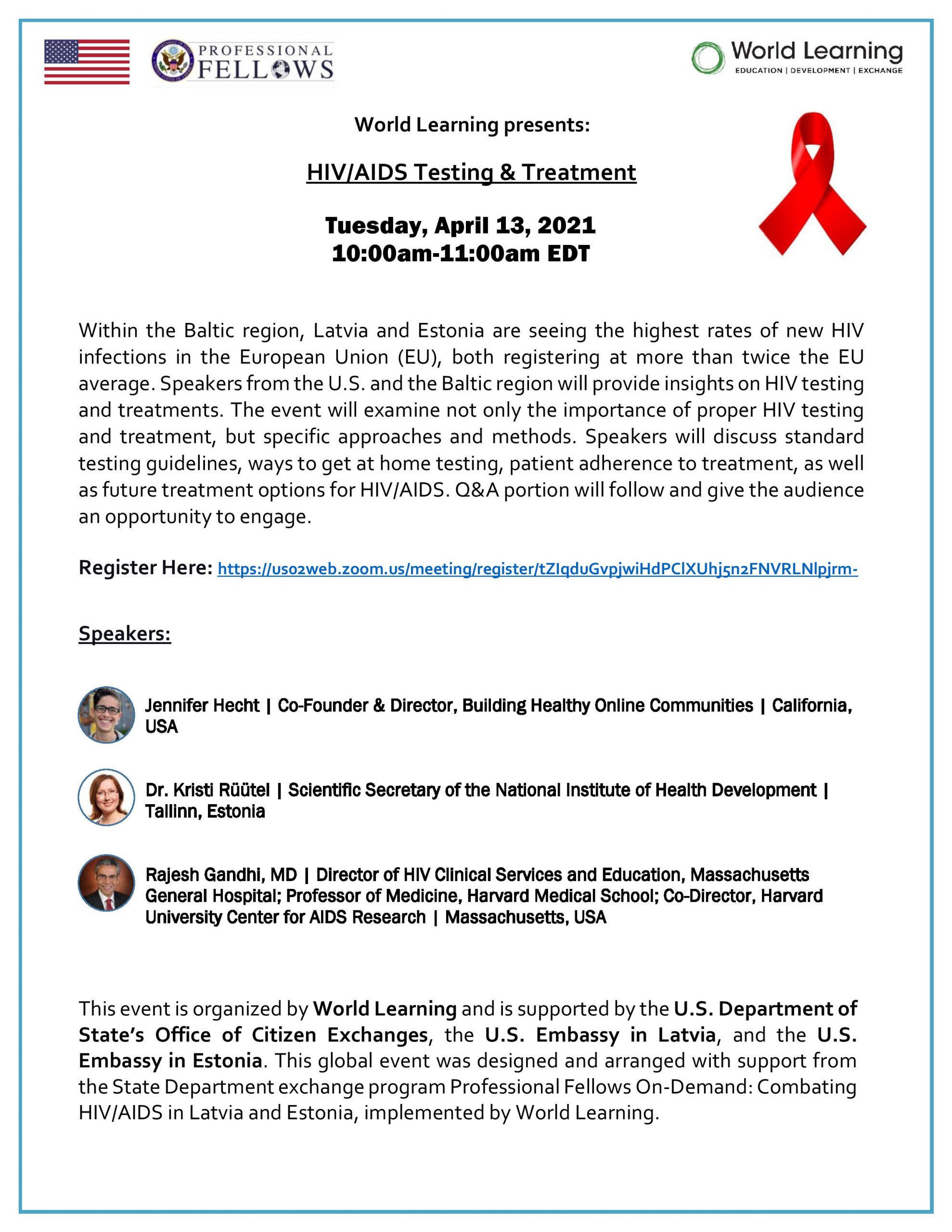 World Learning presents: HIV/AIDS Testing & Treatment – Latvijas Ārstu ...